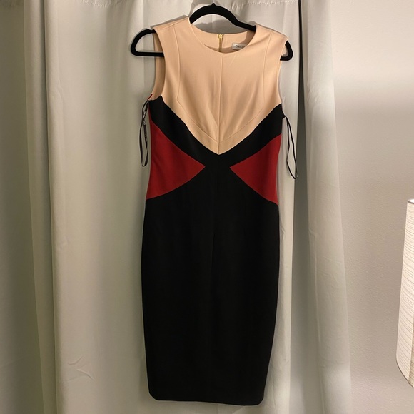 Calvin Klein | Dresses | Nwt Calvin Klein Colorblock Fitted Dress Size ...